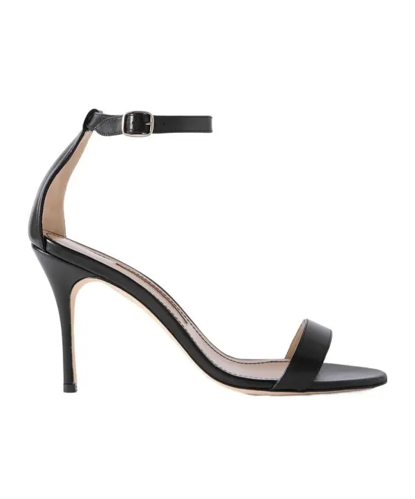 Manolo Blahnik Round Toe High Heel Sandals - Black