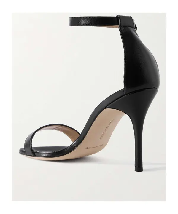 Manolo Blahnik Round Toe High Heel Sandals - Black