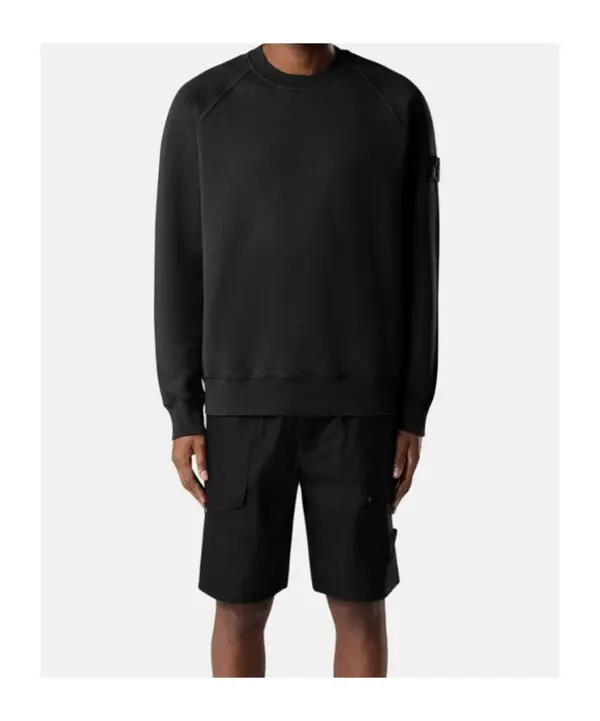 Stone Island Ghost Badge Crewneck Sweatshirt - Black