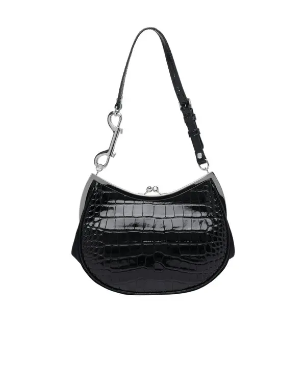 VIVIENNE WESTWOOD Orb Plaque Embossed Shoulder Bag - Black