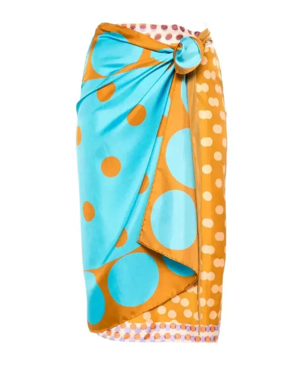Dries Van Noten Long Wrap Scarf-skirt With Dotted Print