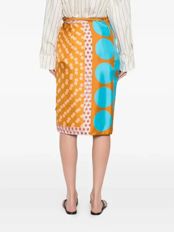 Dries Van Noten Long Wrap Scarf-skirt With Dotted Print