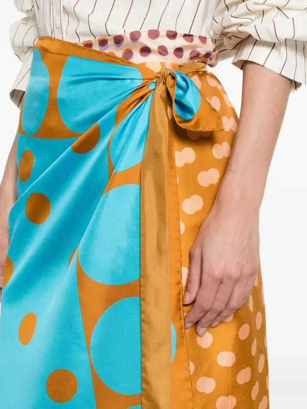Dries Van Noten Long Wrap Scarf-skirt With Dotted Print