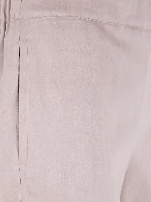 D.exterior Straight-leg Linen Pants - Nude