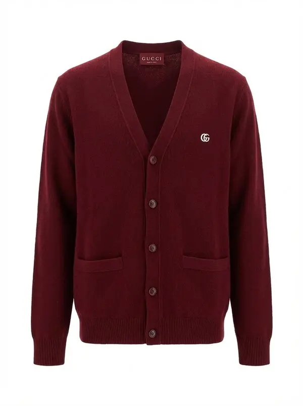 Gucci Button-up Knit Cardigan - Bordeaux