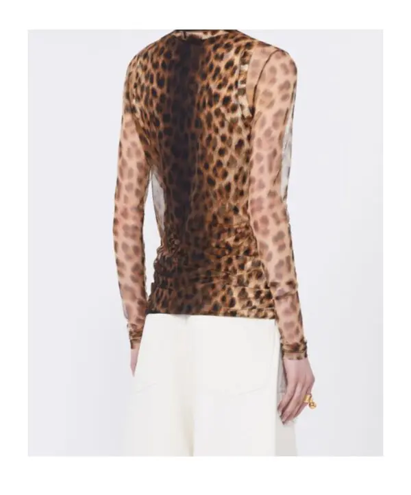 Sportmax Long-sleeved Animal Print Top