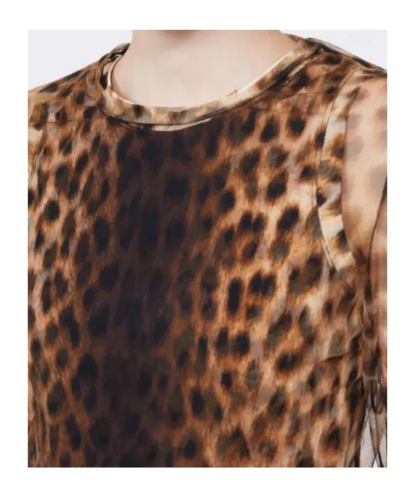 Sportmax Long-sleeved Animal Print Top