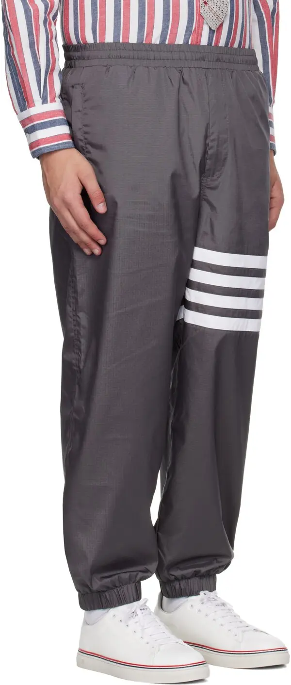 Thom Browne Four-bar Stripe-detail Track Trousers - Dark Gray