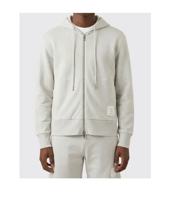 Thom Browne Logo Patch Zip-up Hoodie