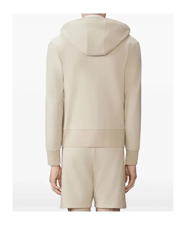 Thom Browne Zip-up Hoodie With Signature Details - Nude