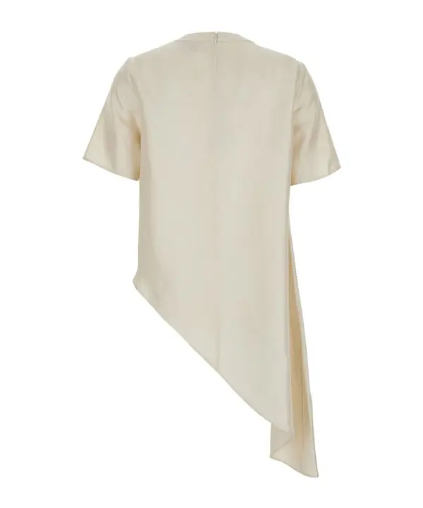 Loulou De Saison Asymmetrical Silk Blouse