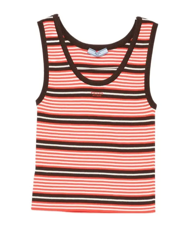 Prada Striped Knitted Vest - Pink