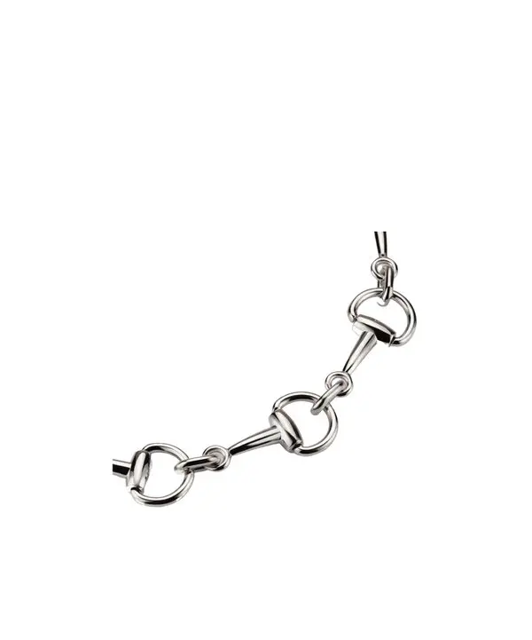 Gucci Horsebit Motif Necklace In Palladium-tone Brass