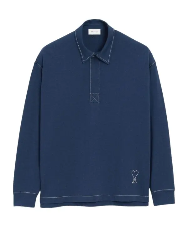 AMI Paris De Coeur Oversized Polo Shirt