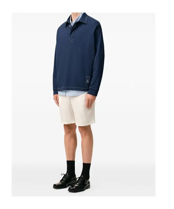 AMI Paris De Coeur Oversized Polo Shirt