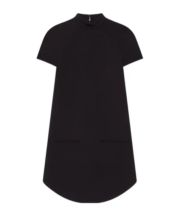 COURREGES High-neck Short-sleeve Dress - Black