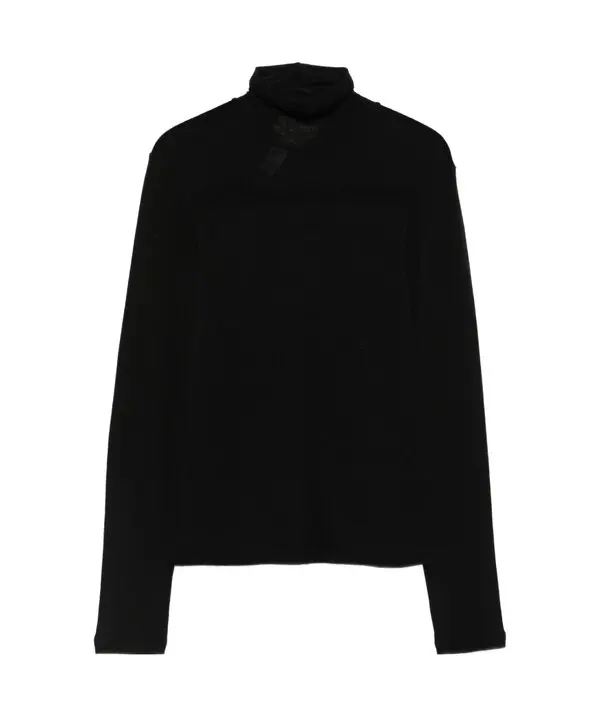 FORTE_FORTE Fine-knit Jumper With Roll Neck And Long Sleeves - Black