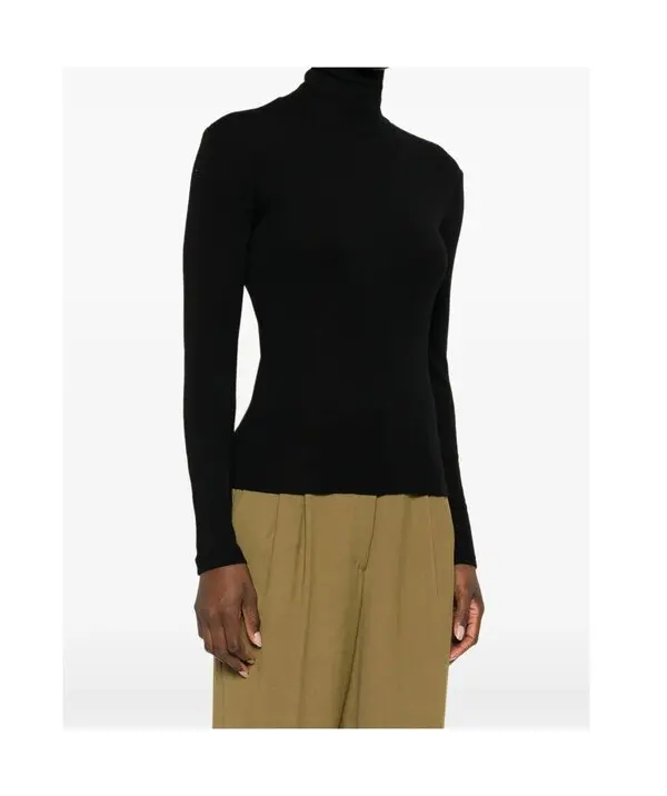 FORTE_FORTE Fine-knit Jumper With Roll Neck And Long Sleeves - Black