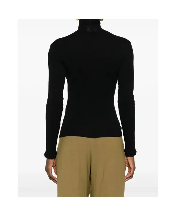 FORTE_FORTE Fine-knit Jumper With Roll Neck And Long Sleeves - Black