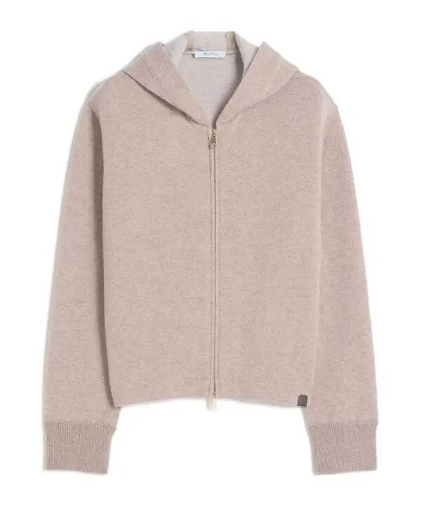 Max Mara Cashmere And Wool Blend Knit Zip-up Hoodie