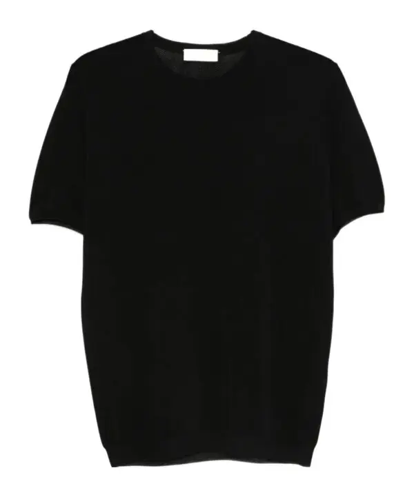 ROBERTO COLLINA Crew Neck Knitted T-shirt - Black