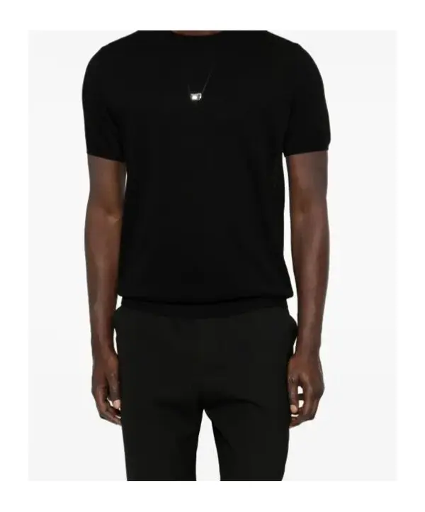 ROBERTO COLLINA Crew Neck Knitted T-shirt - Black