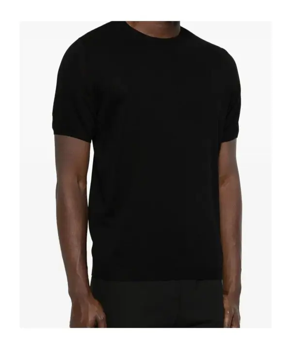 ROBERTO COLLINA Crew Neck Knitted T-shirt - Black