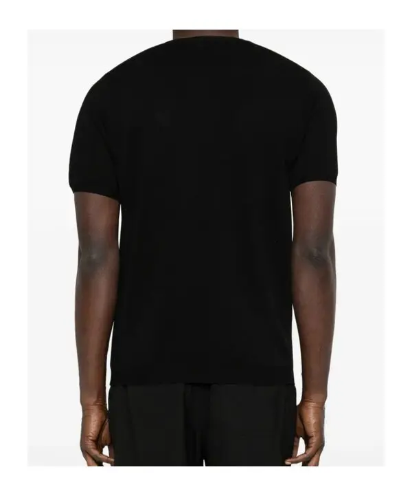 ROBERTO COLLINA Crew Neck Knitted T-shirt - Black