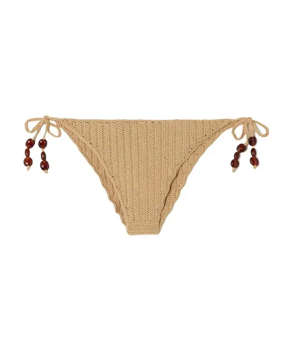 Magda Butrym Beaded Crocheted Bikini - Nude