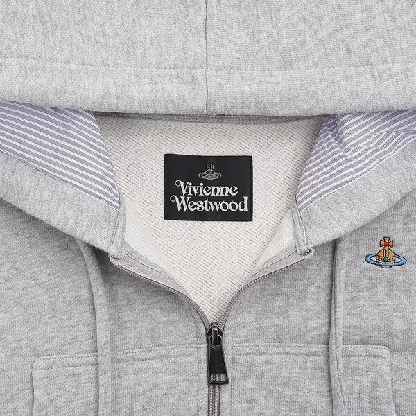 VIVIENNE WESTWOOD Leo Striped Drawstring Hoodie - Grey