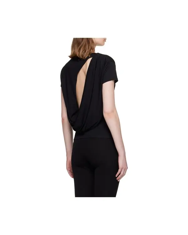 Jacquemus The Mistral Draped Open Back Top - Black