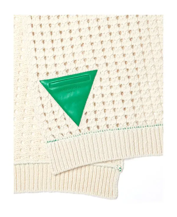 Bottega Veneta Patch-detail Pointelle-knit Scarf