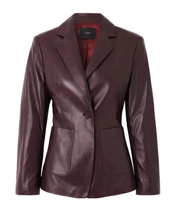 JOSEPH Glenview Leather Blazer - Black