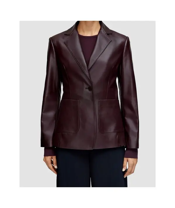 JOSEPH Glenview Leather Blazer - Black