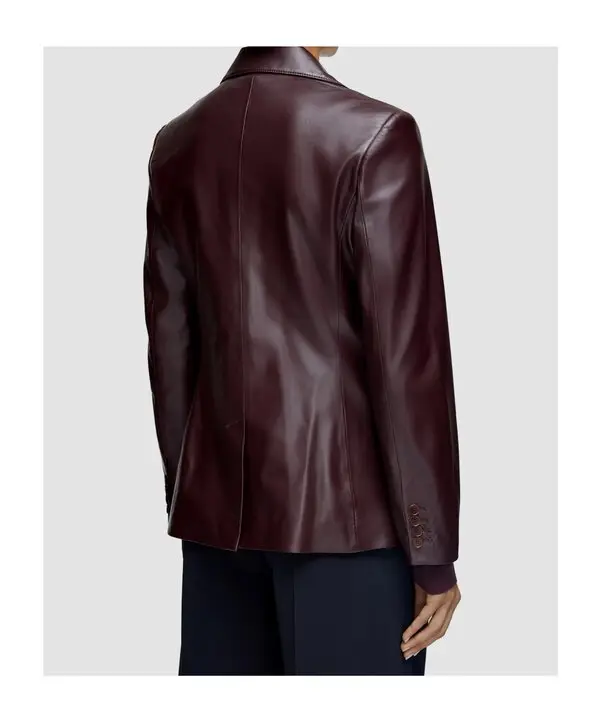 JOSEPH Glenview Leather Blazer - Black