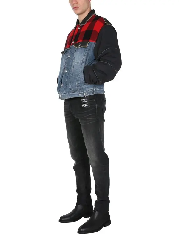DIESEL® Plaid & Denim Jacket