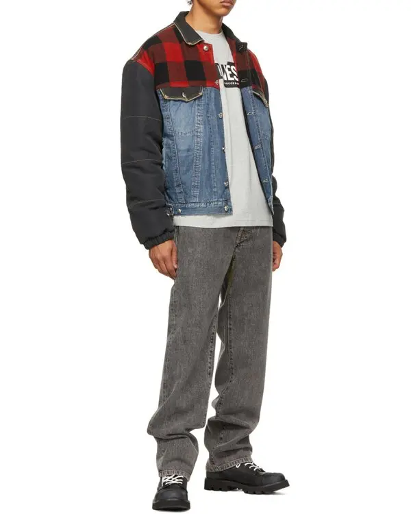 DIESEL® Plaid & Denim Jacket