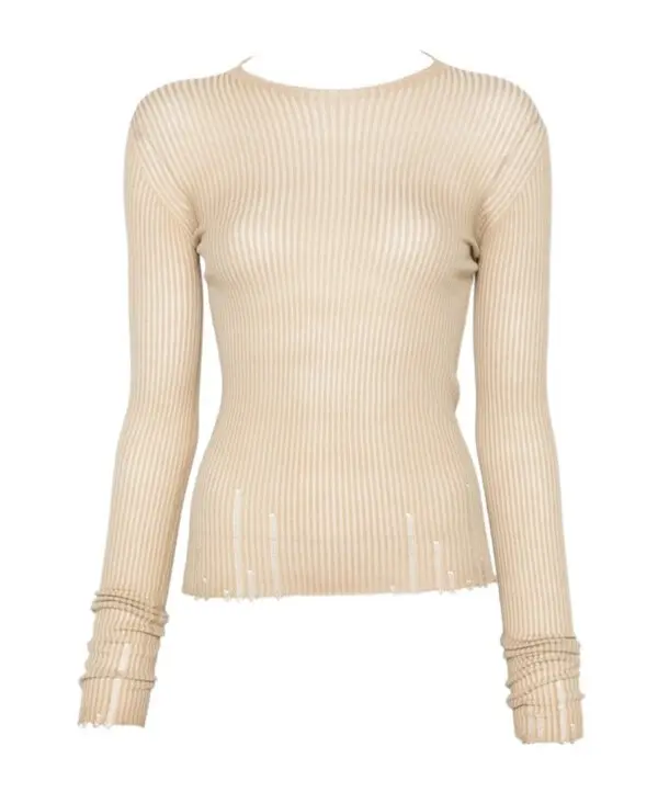 UMA WANG Crew Neck Knitwear With Ribbed Trim - No