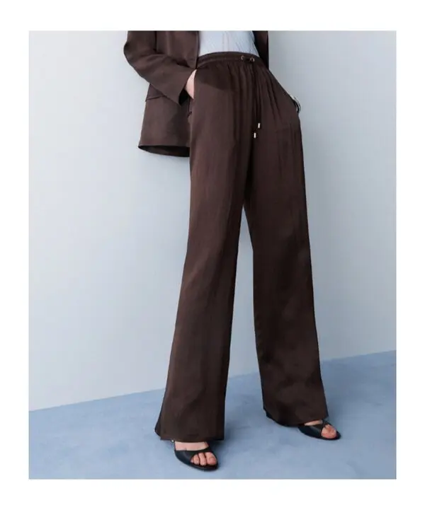 Liu Jo Pleated Effect Satin Wide-leg Trousers
