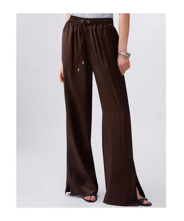 Liu Jo Pleated Effect Satin Wide-leg Trousers