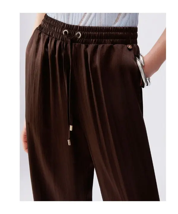 Liu Jo Pleated Effect Satin Wide-leg Trousers
