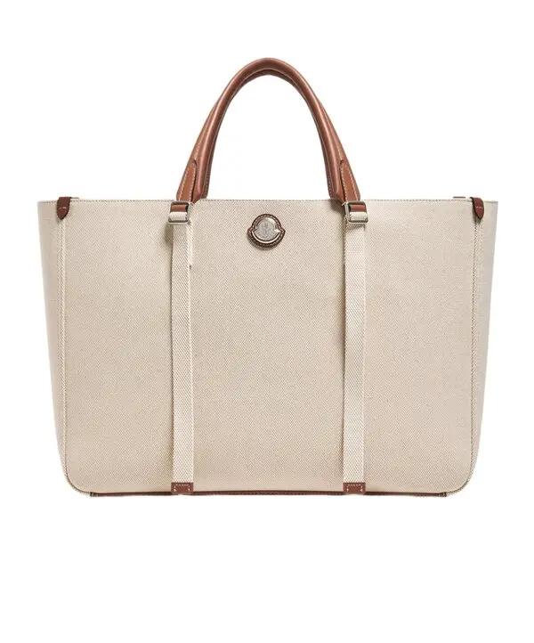 Moncler Carlo Logo Tote Bag - Ivory White