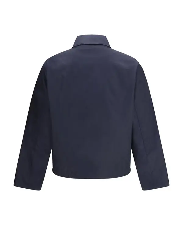 Prada Triangle Patch Zipped Jacket - Blue