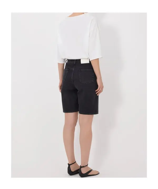 Loulou De Saison High-rise Denim Shorts - Washed Grey