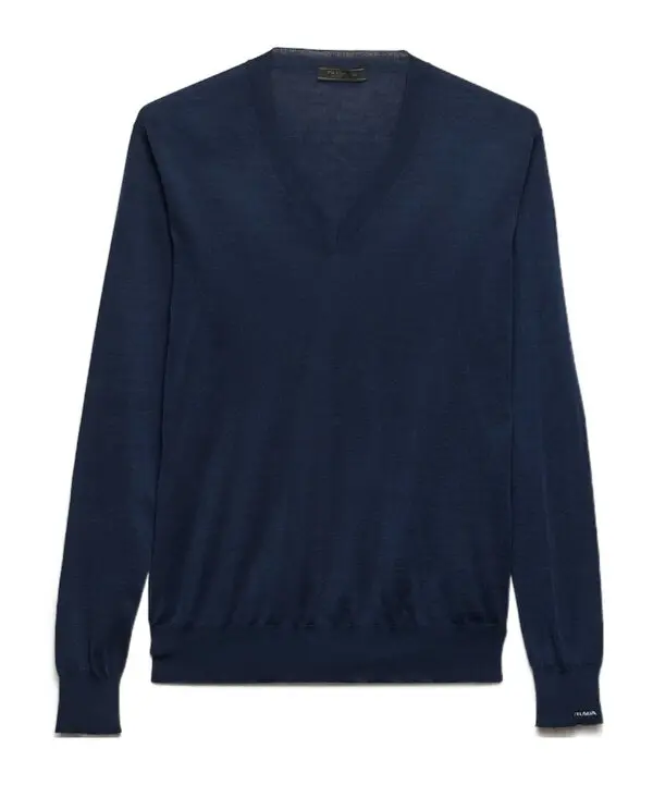 Prada Long-sleeved V-neck Jumper - Blue