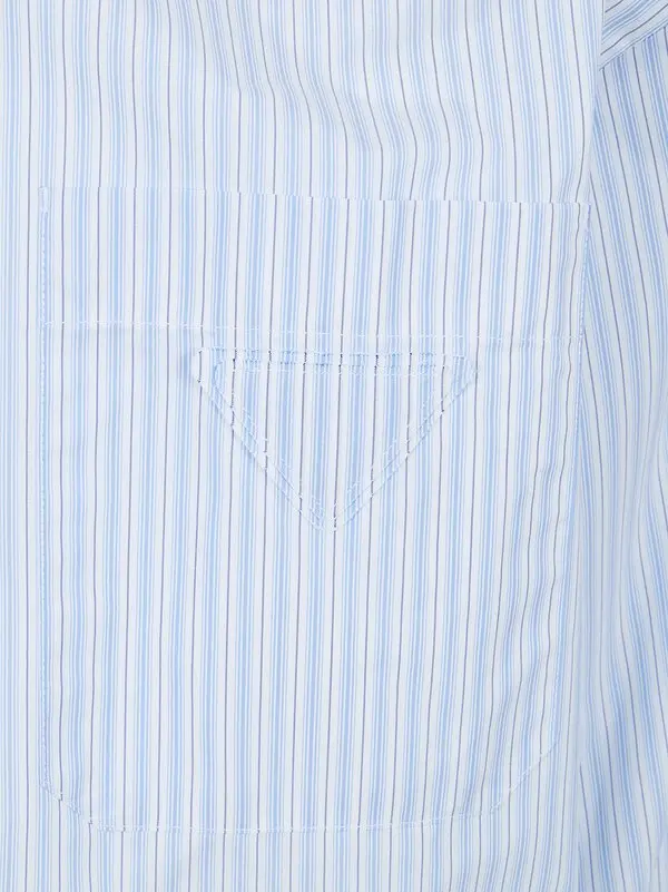 Prada Zip-up Striped Shirt - White