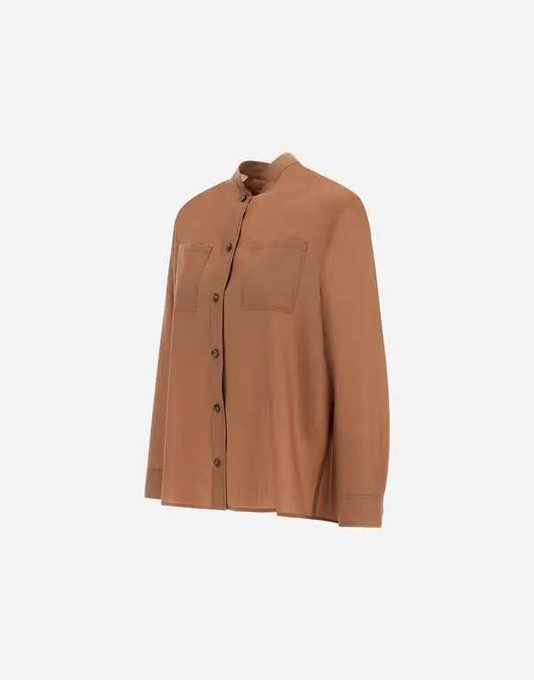 Herno Curved Hem Shirt With Breast Pocket