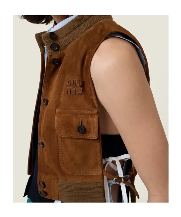 Miu Miu Logo Detailed Sleeveless Gilet