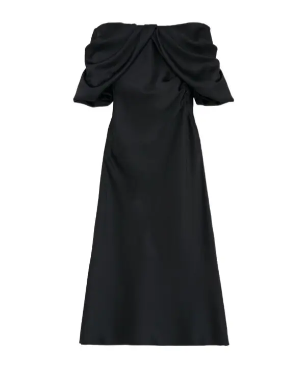 Alexander McQueen Off-the-shoulder Puff Sleeve Midi Dress