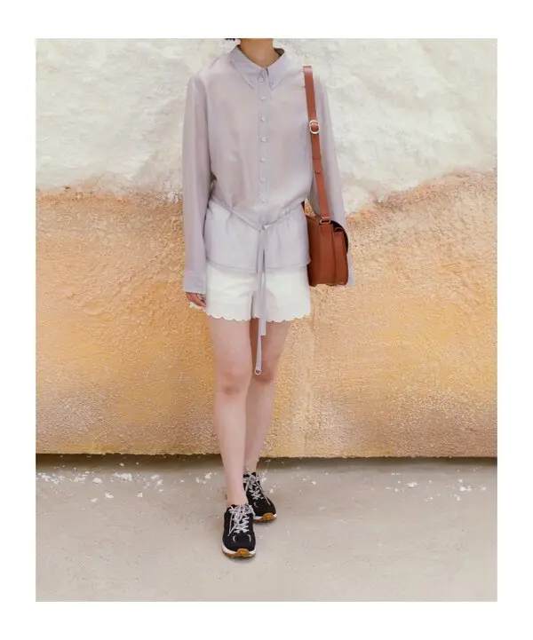 LOW CLASSIC Long Sleeve Shirt With Waist Tie